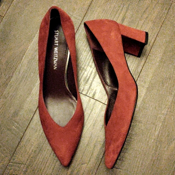 Stuart Weitzman | Shoes | Stuart Weitzman Maroon Red Suede Heels | Poshmark